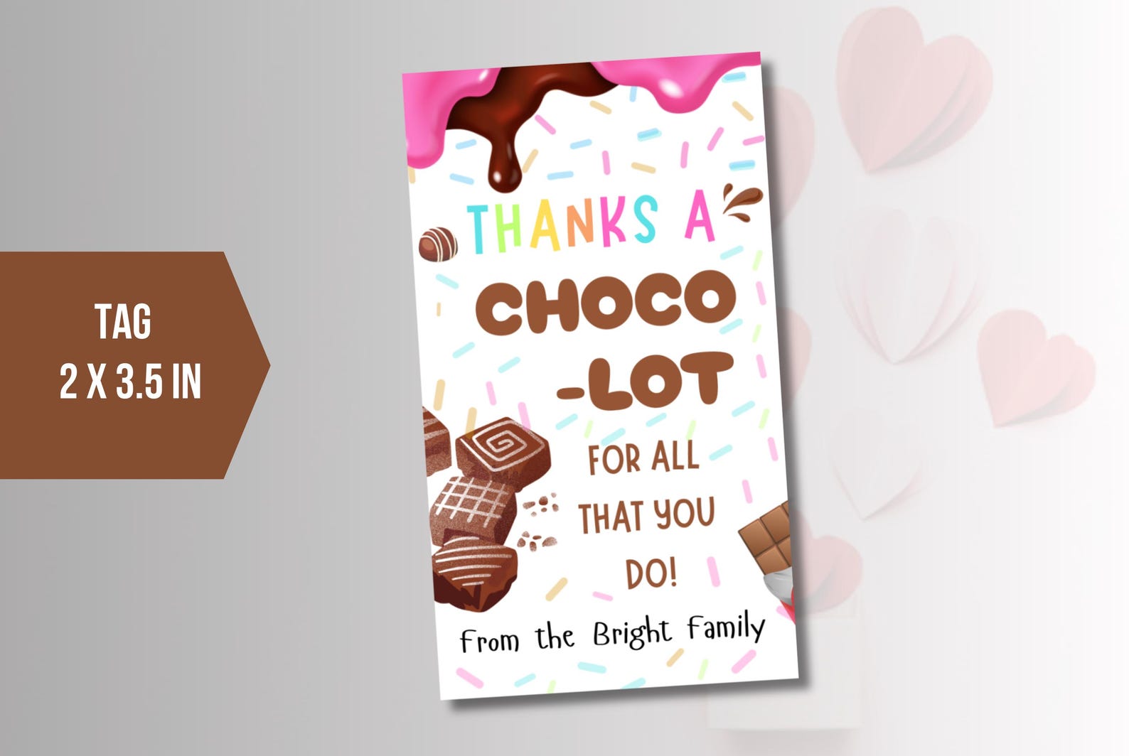 EDITABLE Thanks A Choco-lot Teacher Appreciation Tag, Chocolate Gift ...