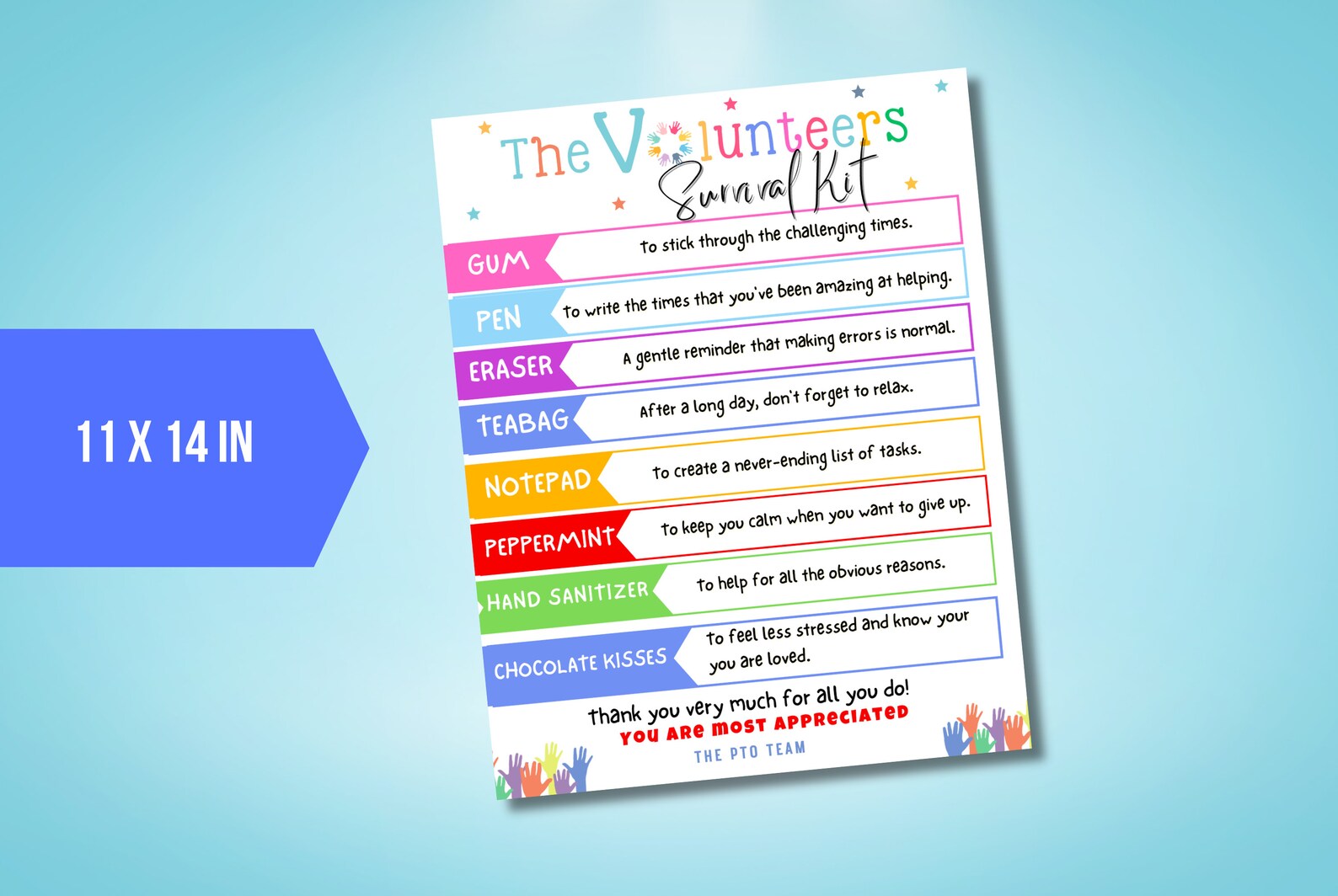 EDITABLE Volunteer Survival Kit Template Volunteer Thank You - Etsy