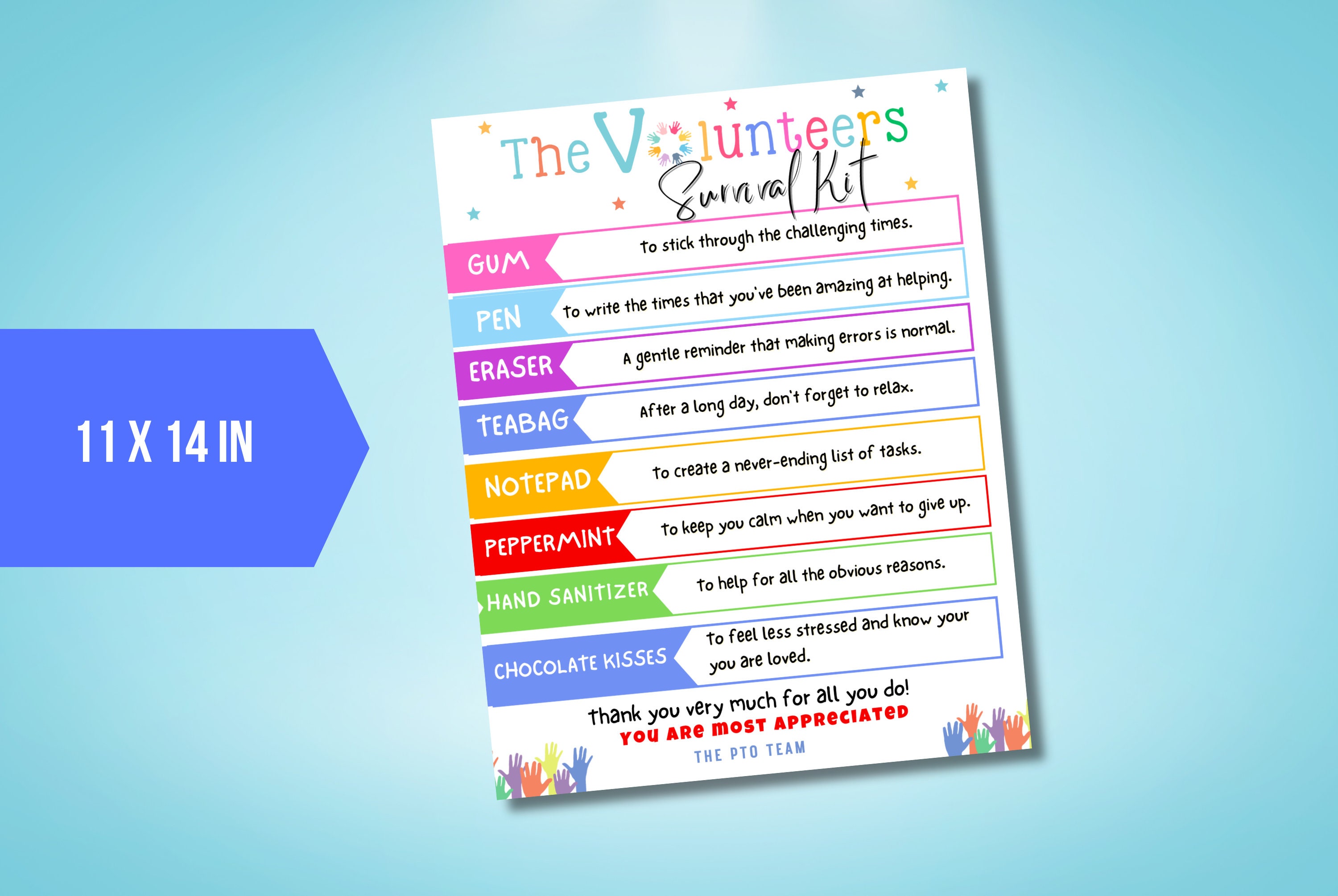 EDITABLE Volunteer Survival Kit Template Volunteer Thank You - Etsy