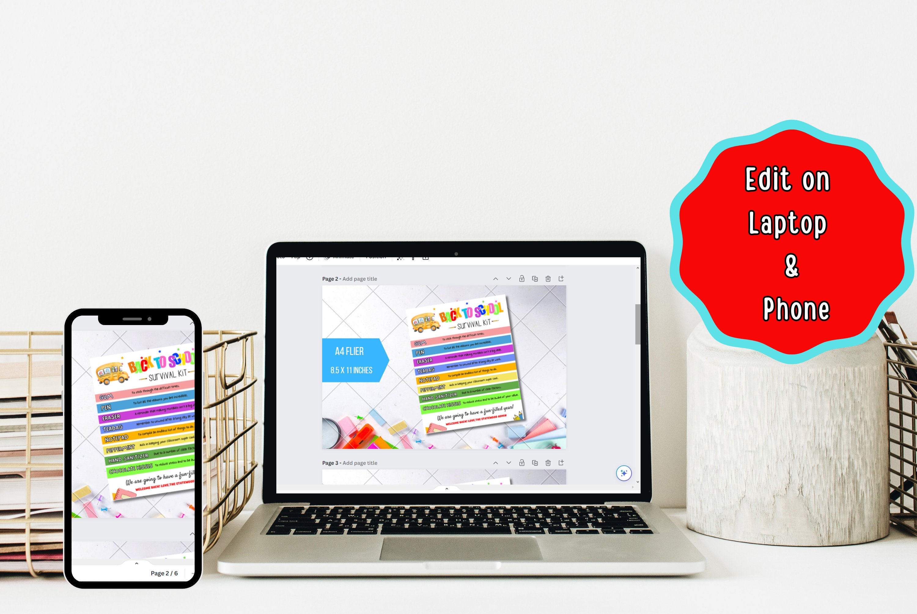 EDITABLE Back to School Survival Kit Template First Day of - Etsy