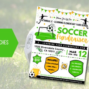 Editablesoccer Fundraiser Flyer, School Community Benefit Poster ...
