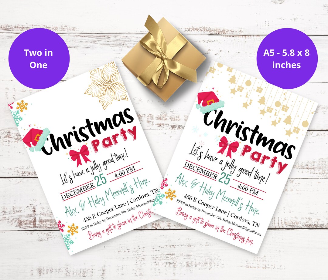 EDITABLE Christmas Party Announcement, PRINTABLE Party Invitation ...