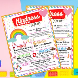 Kindness Week Itinerary Flyer, Diversity Inclusion, Printable Editable ...