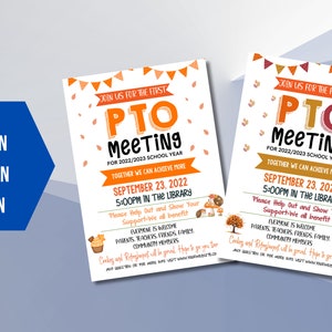 EDITABLE PTA Meeting Season Package Flyer, School Information Meeting ...