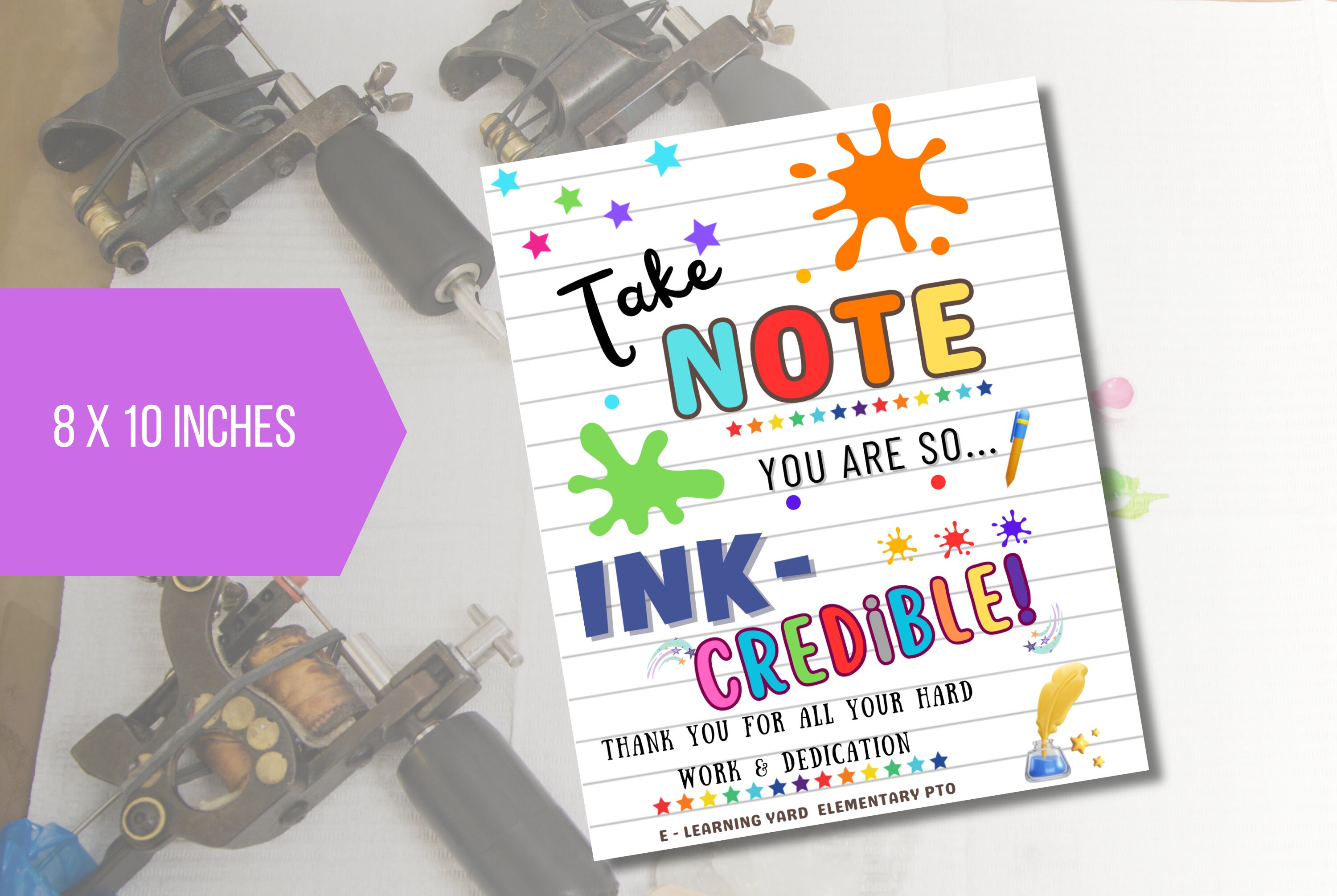 EDITABLE Thank You Gift Tags, Take Note You Are Ink-credible, Teacher ...