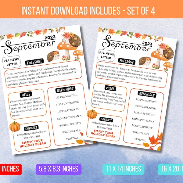 Newsletter Template Editable - Etsy