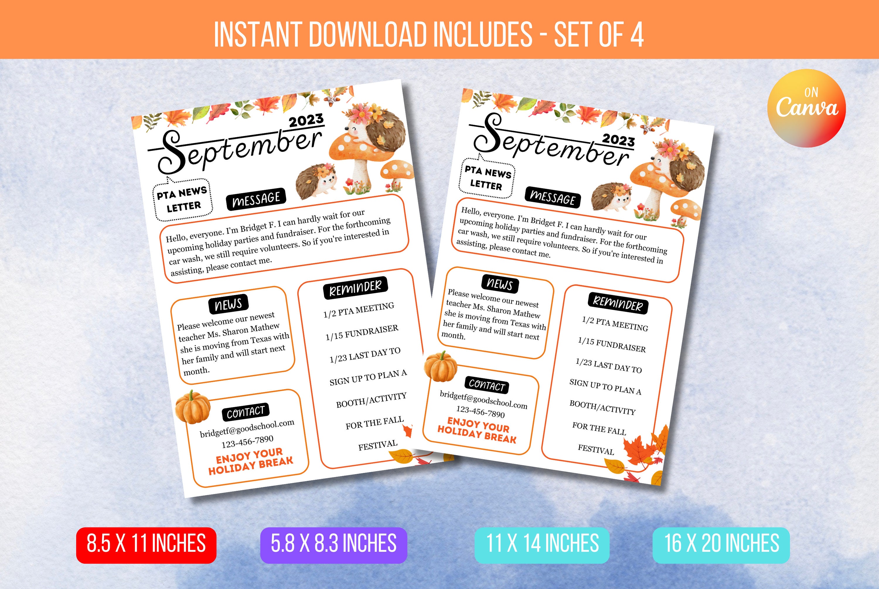 EDITABLE September Newsletter Template, Classroom Printable Handout ...
