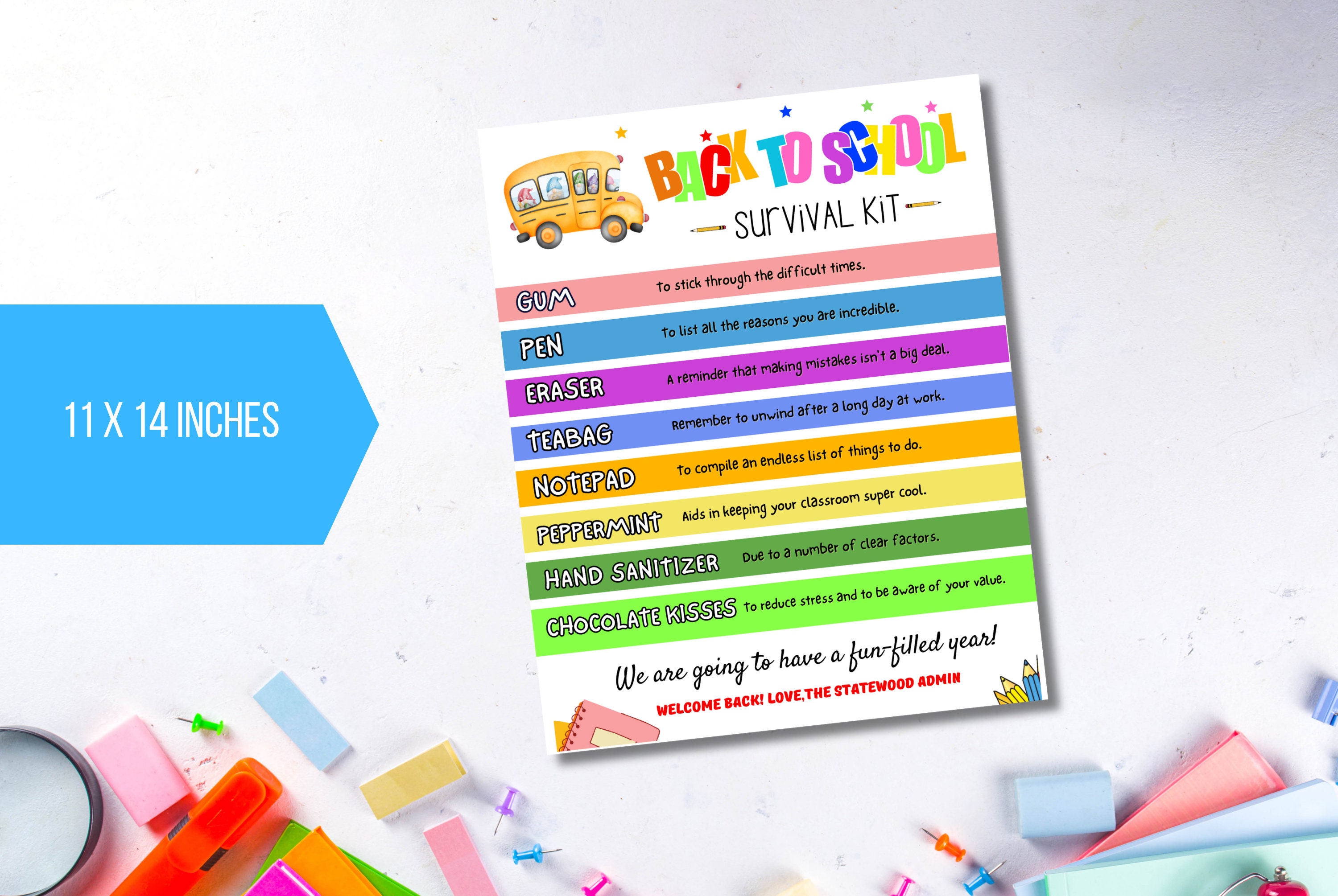 EDITABLE Back to School Survival Kit Template First Day of - Etsy