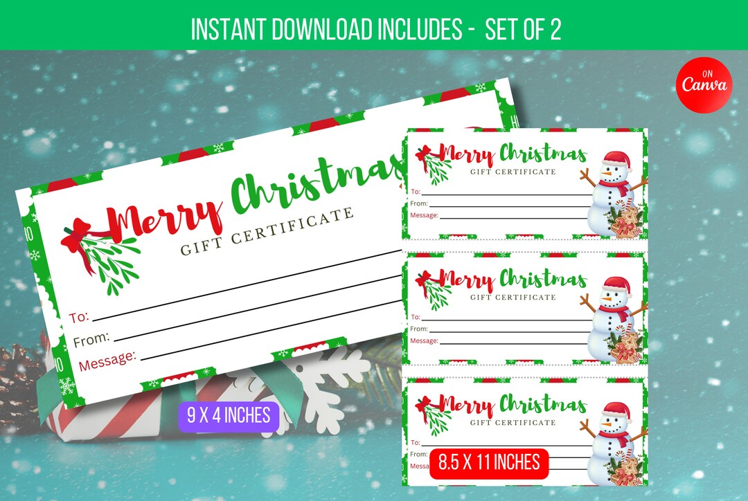 EDITABLE Gift Certificate Template Flyer, Printable Gift Voucher ...