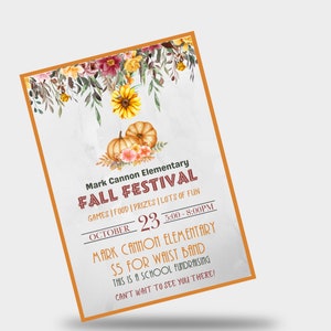 EDITABLE Fall Harvest Flyer, Digital Flyer for Pumpkin Patch Party ...