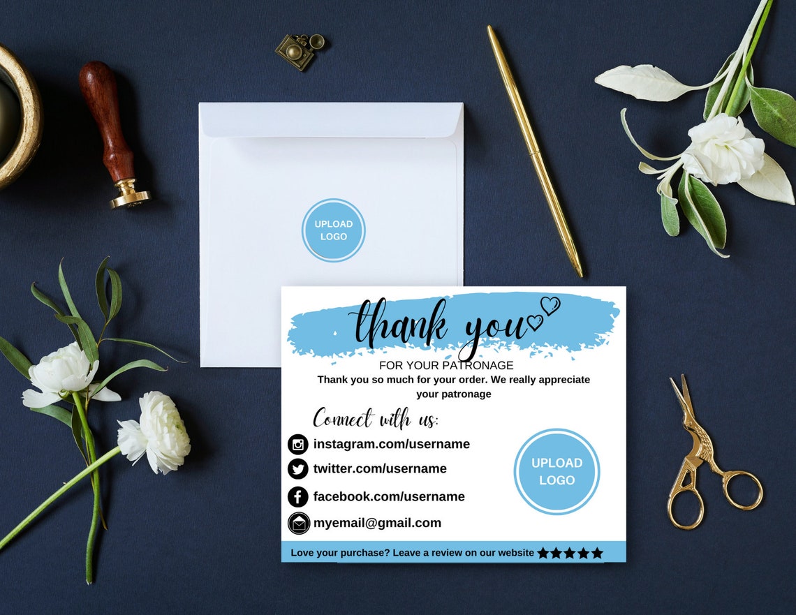 Etsy Thank You Cards, Poshmark Thank You Note Template, Business Thank ...
