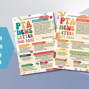 EDITABLE PTA Monthly Newsletter Template Bundle, Classroom Printable ...