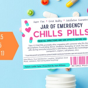 EDITABLE Happy Pills Label, Funny Gag Gift Professional Office Gift ...