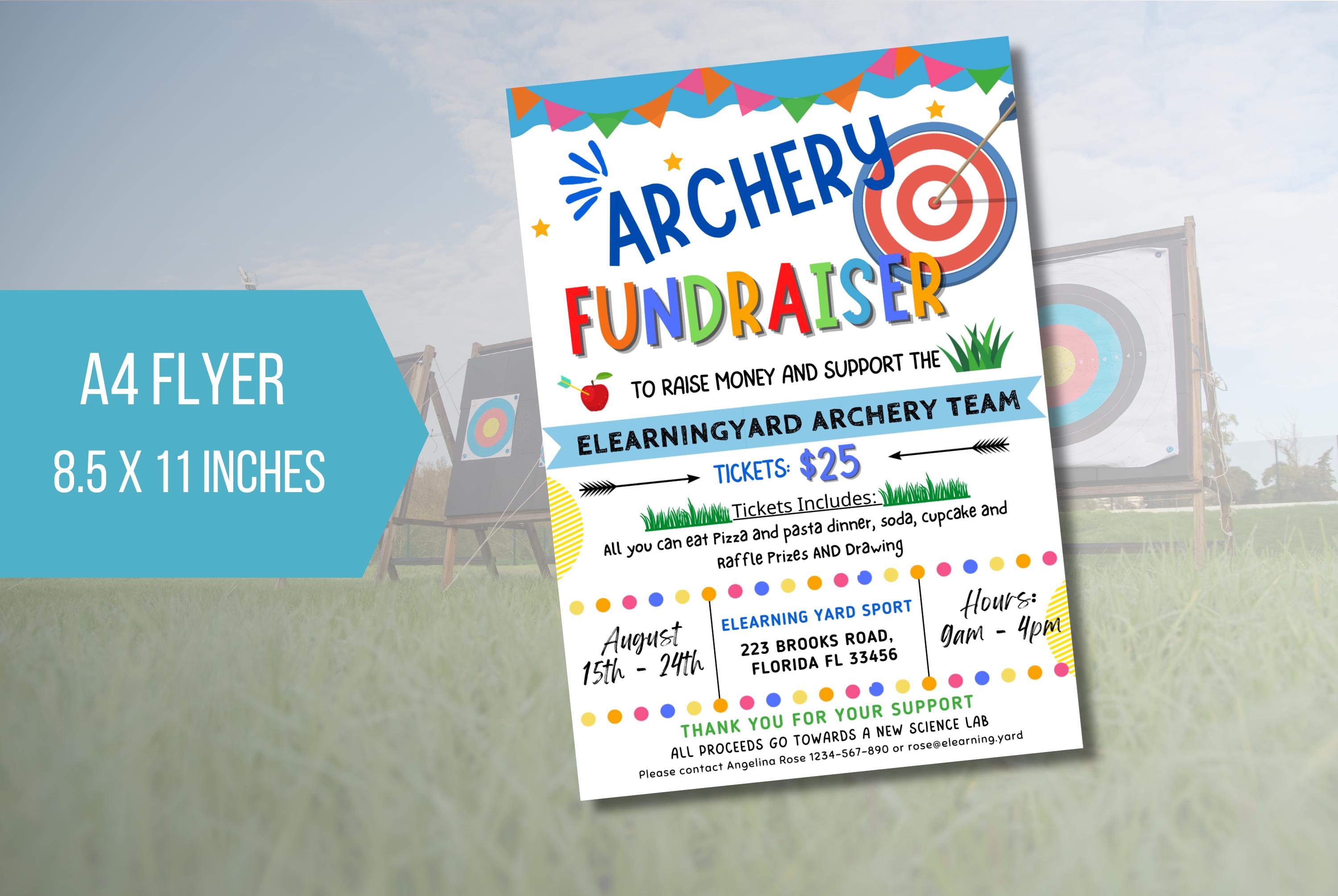 EDITABLE Archery Fundraiser Flyer, Archery Flyer Fundraiser, Fundraiser ...