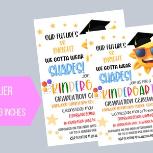 EDITABLE Kindergarten Graduation Invitation, Preschool Pre K Graduation ...
