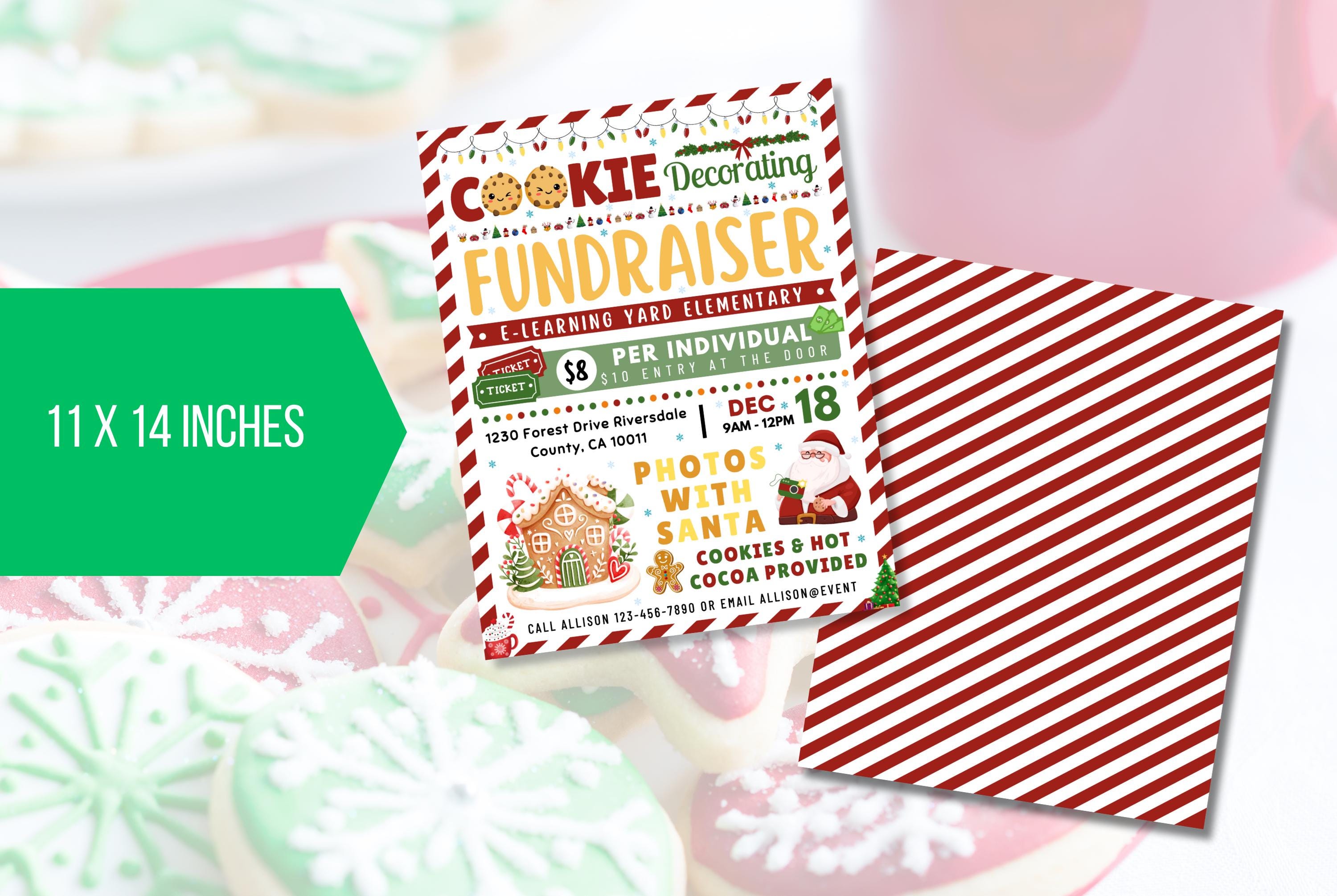 EDITABLE Cookie Decorating Fundraiser Flyer, PTA PTO Holiday Fundraiser ...