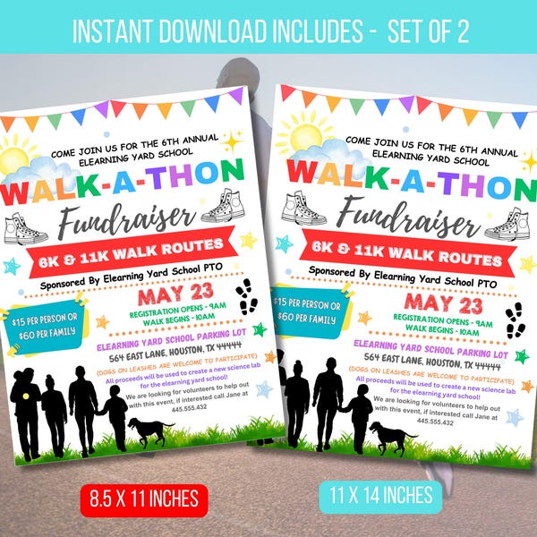 Walk a Thon Flyer - Etsy