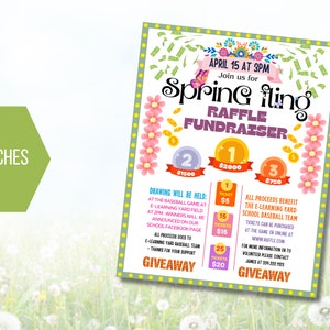 EDITABLE Spring Fling Raffle Fundraiser, Easter Festival Fundraiser ...