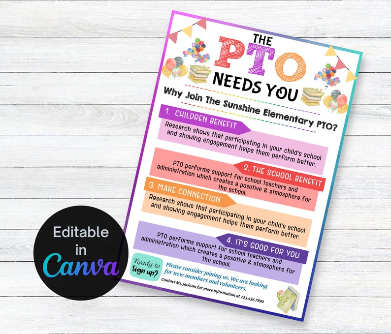 Did You Know the Pto Pta Does That Flyer Why Join the PTO - Etsy