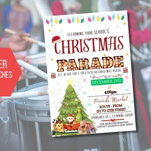 EDITABLE Christmas Parade Invitation, Christmas Parade Invite Template ...