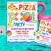 Pizza and Pool Party Invitation, End of School Party, Printable Invite ...