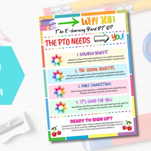 EDITABLE PTO Flyer Package, Printable School Pto Information Form ...