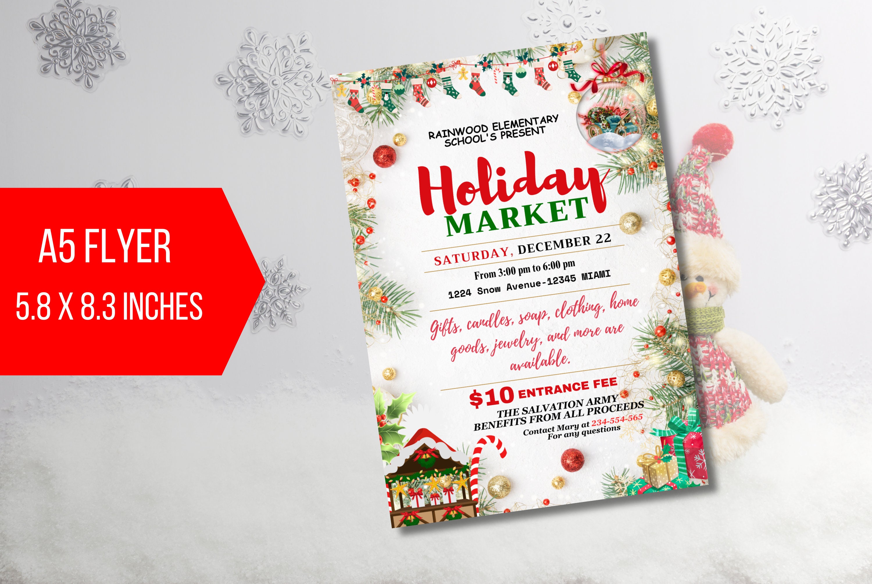 EDITABLE Holiday Market Event Flyer School Community - Etsy