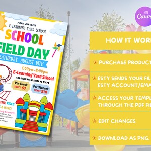 EDITABLE School Field Day Flyer, School Family Benefit Carnival ...
