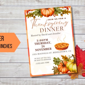 EDITABLE Thanksgiving Dinner Flyer Template, Printable Thanksgiving ...