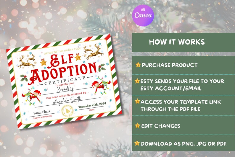 EDITABL Elf Adoption Certificate, Letter From Your Elf, Elf Certificate ...