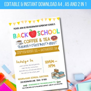 EDITABLE Back to School Meet and Greet Teacher and Staff, Coffee and ...