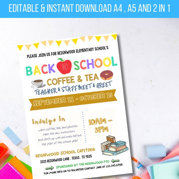 Welcome Back Coffee Flyer - Etsy