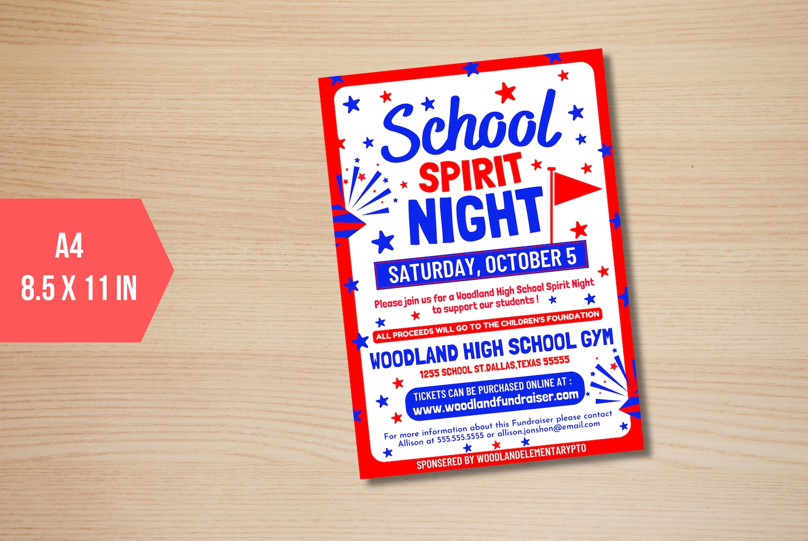 Editable School Spirit Flyer, School Spirit Night Party, Spirt Night ...