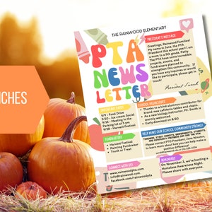 EDITABLE PTA Newsletter Flyer Template, Printable Handout Digital Flyer ...