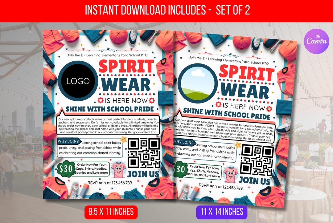 EDIATBLE School Spirit Wear Fundraiser Flyer, Clothing T-shirt Sale ...