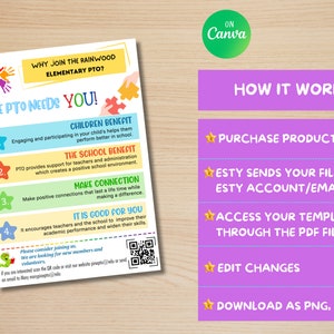 EDITABLE PTO PTA Recruitment Flyer Template, Join the Pto Information ...