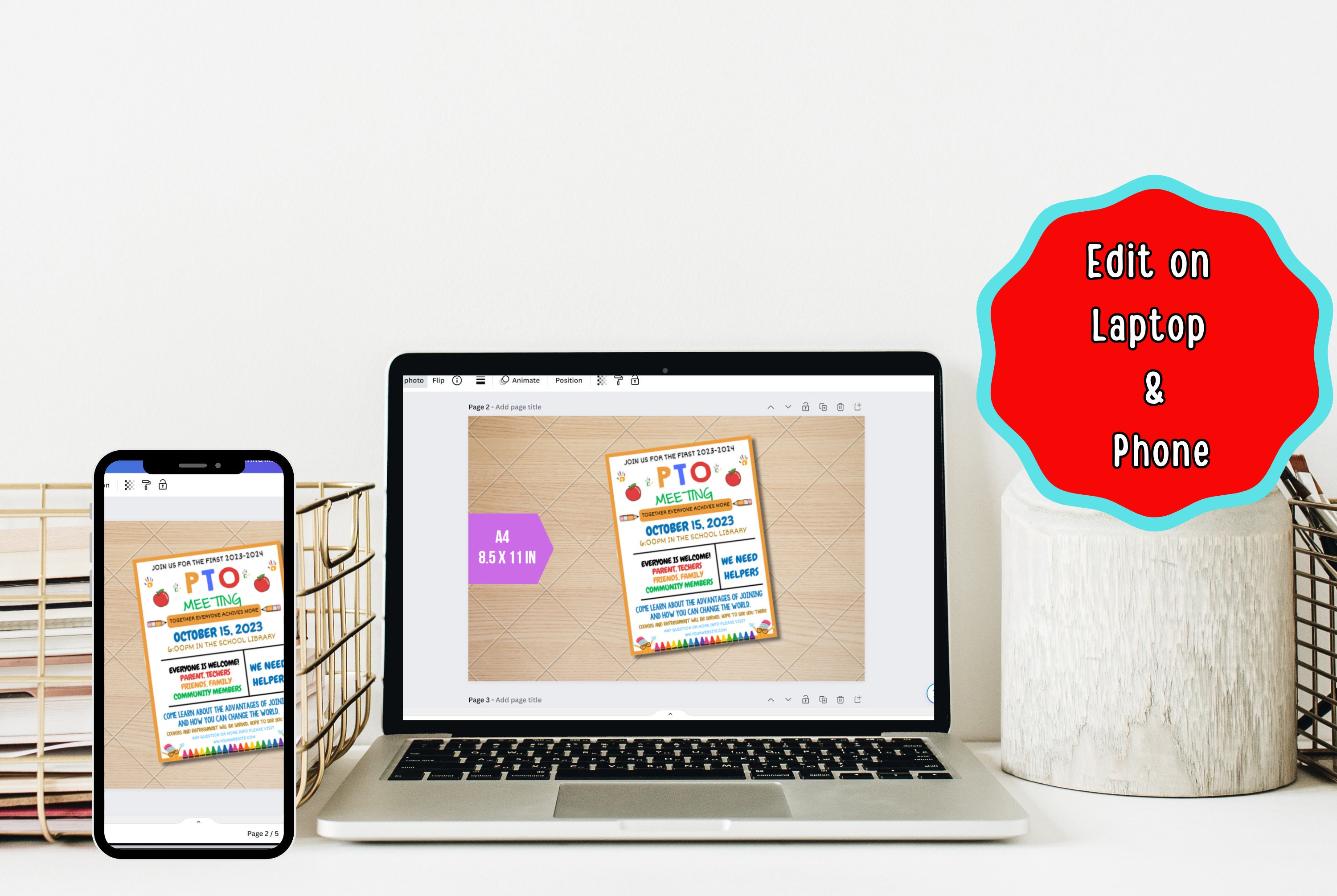 EDITABLE PTO PTA Meeting Handout Flyer School Fundraiser - Etsy