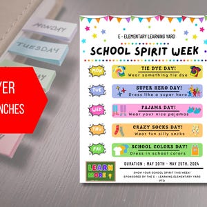 EDITABLE School Spirit Week Flyer, School Spirit Week Poster, Spirit ...