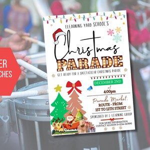 EDITABLE Christmas Parade Invitation, Christmas Parade Invite Template ...
