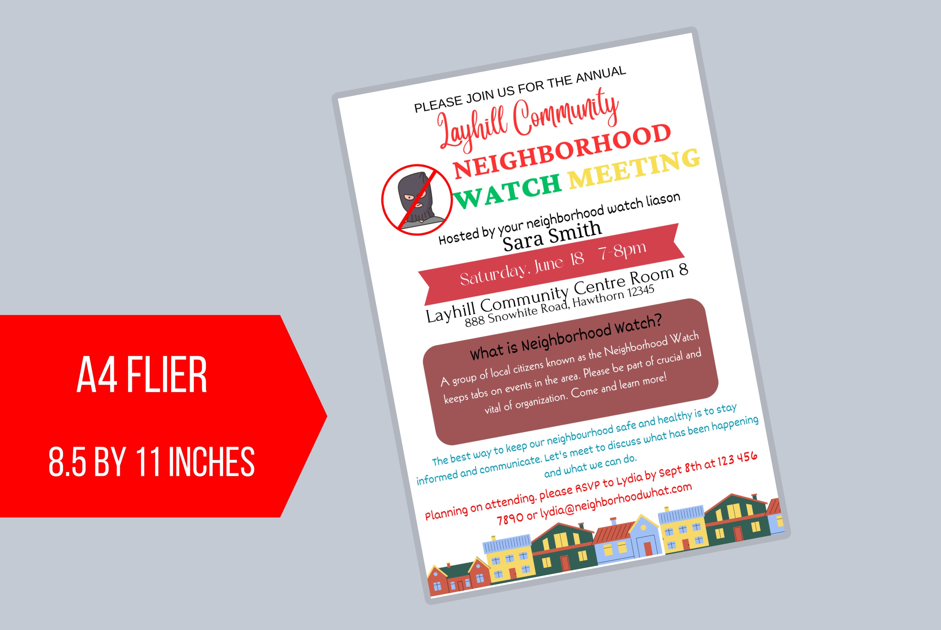 Neighborhood Safety Meeting Invite, Block Watch Meeting Event Flyer ...