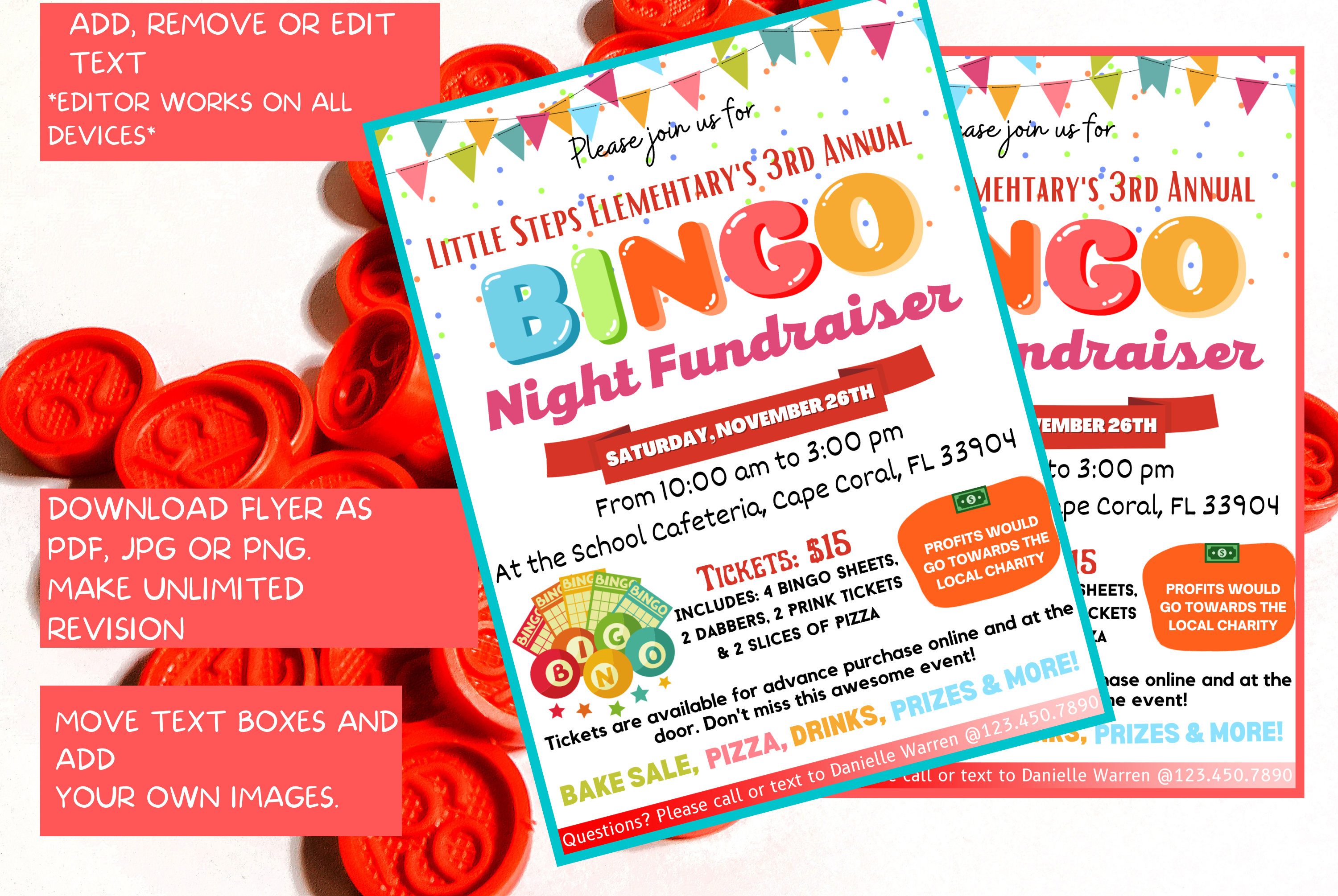 Bingo Night Fundraiser Flyer Bingo Fundraiser PTO Fundraiser - Etsy