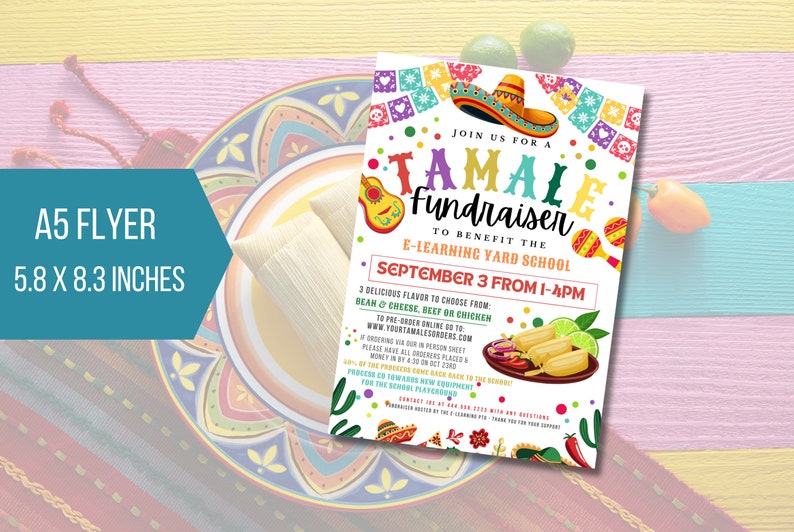 EDITABLE Tamale Fundraiser, Mexican Food Dinner Night Event, PTO PTA ...