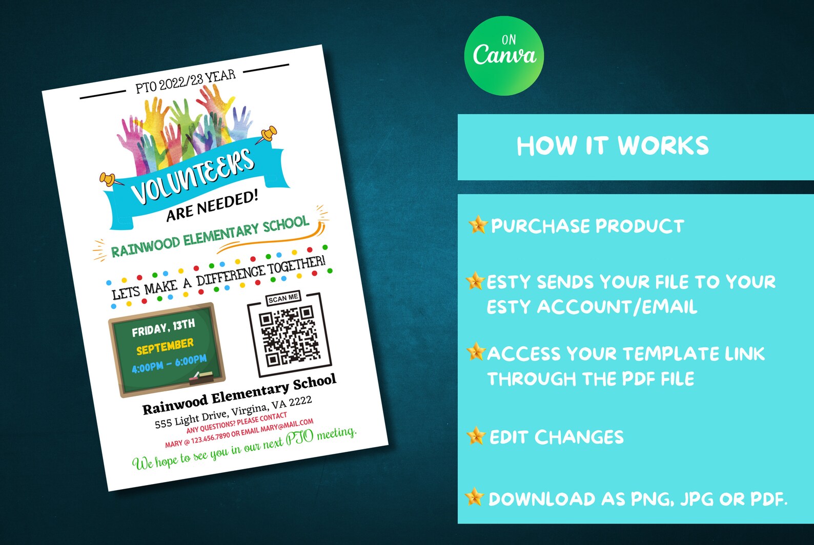 EDITABLE PTO PTA Complete Package Flyer, Sponsorship Form, Volunteer ...
