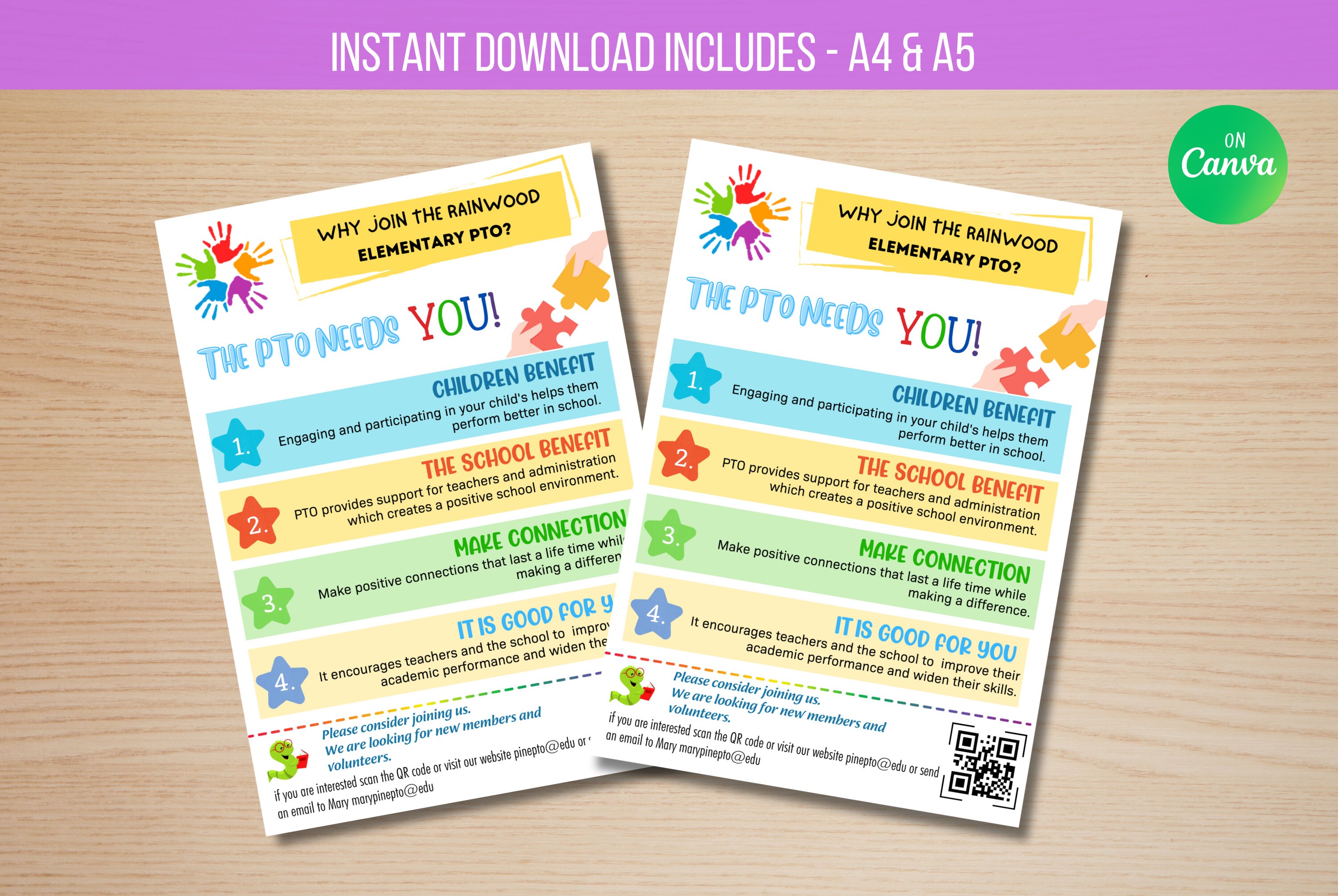 EDITABLE PTO PTA Recruitment Flyer Template, Join the Pto Information ...