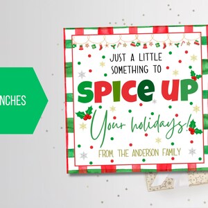 EDITABLE Spice up Your Holiday, Christmas Gift Tags, Seasonings Gift ...