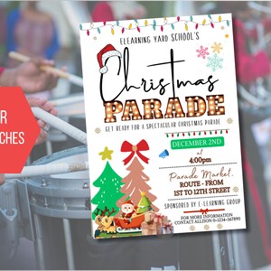 EDITABLE Christmas Parade Invitation, Christmas Parade Invite Template ...