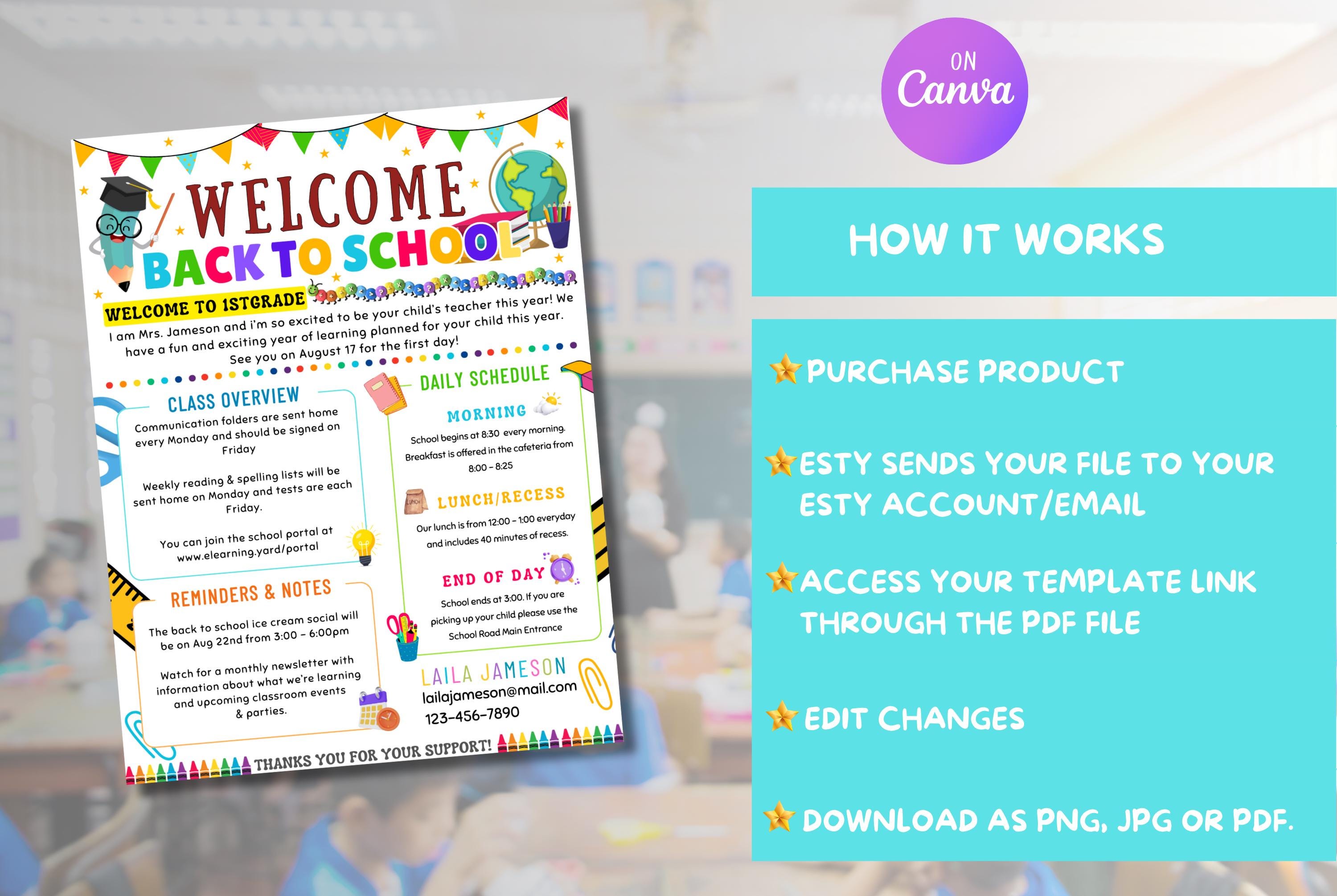 EDITABLE Welcome Back Newsletter Template, Back to School Newsletter ...