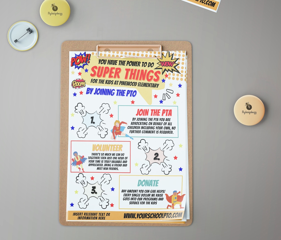 EDITABLE PTO PTA Recruitment Flyer School Fundraiser Event - Etsy