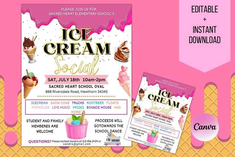 Ice Cream Flyer Teacher Appreciation Week Ice Cream Social - Etsy