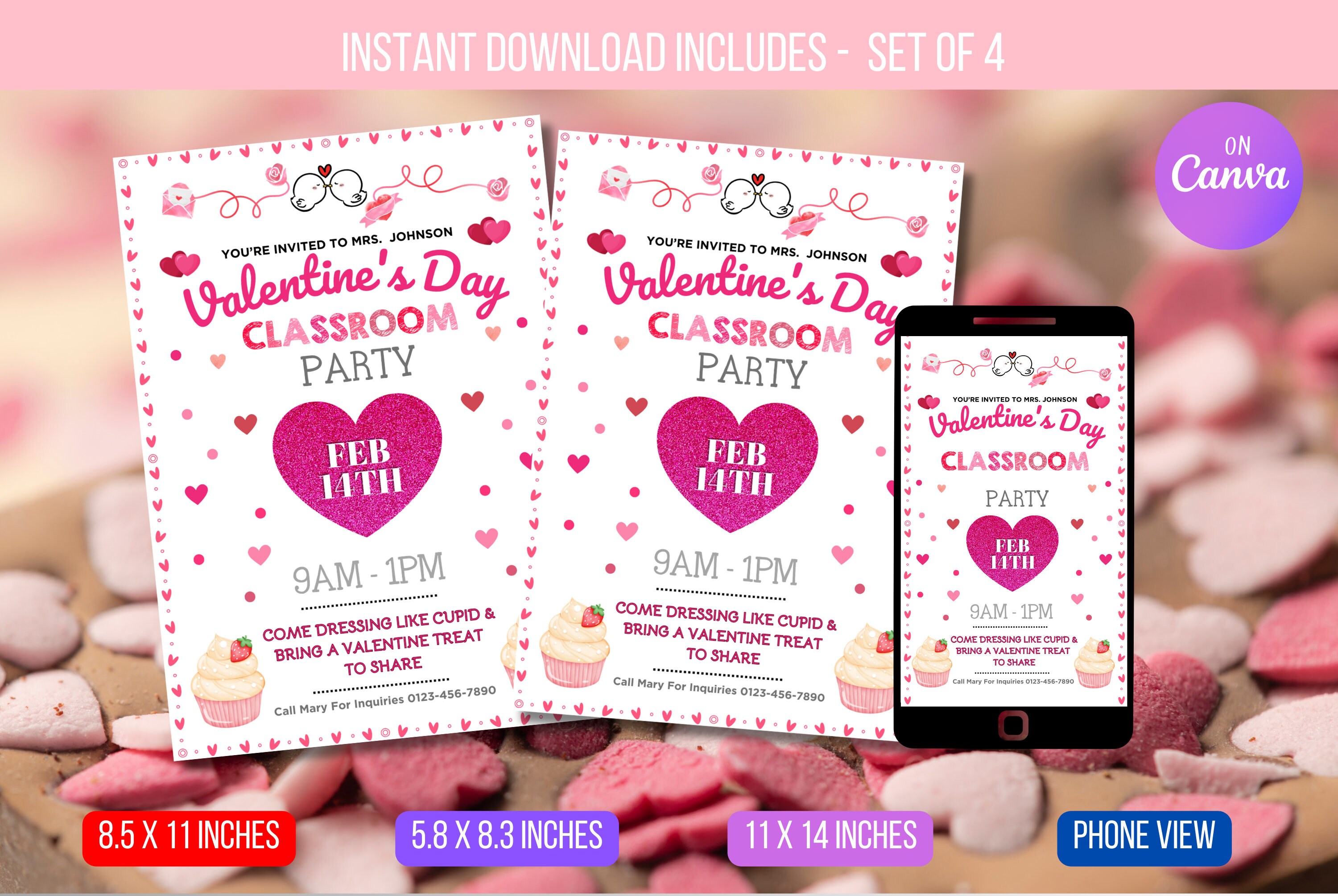 EDITABLE Valentines Day Classroom Party Flyer, Fundraiser PTO Flyer PTA ...